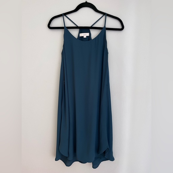 LOFT | Dresses | Loft Razorback Shift Dress Dark Teal Size S | Poshmark